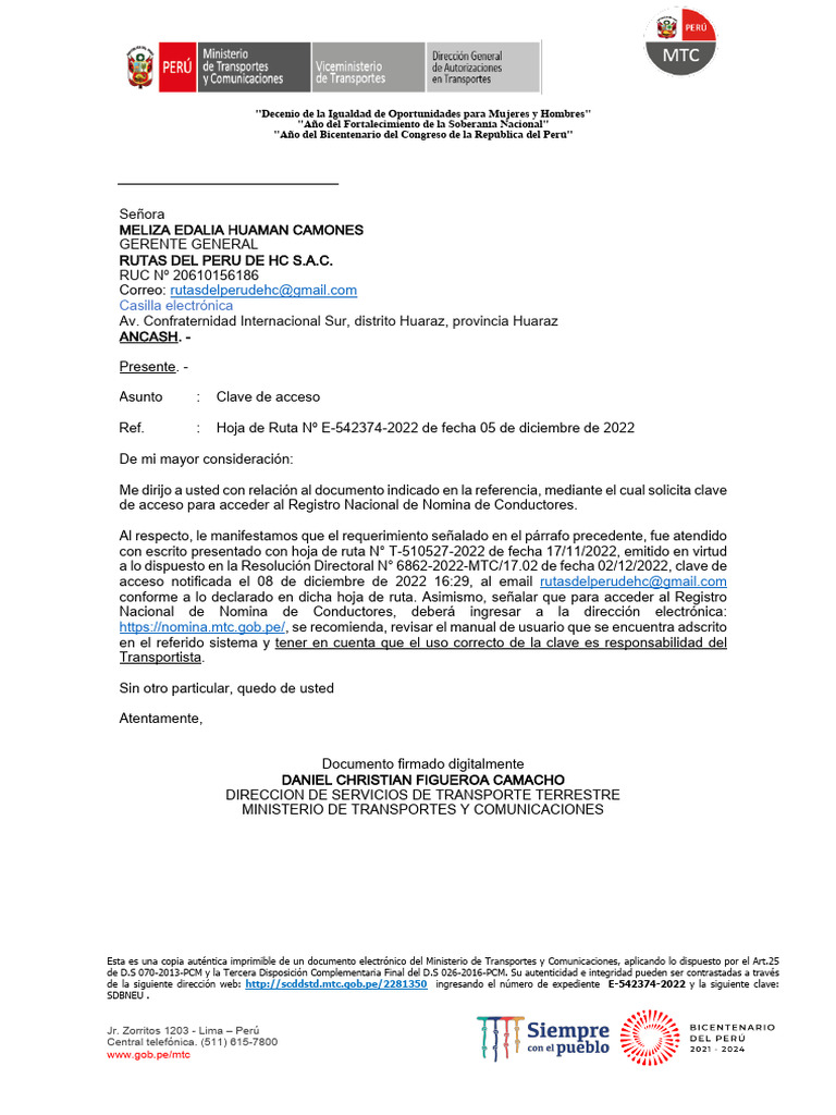 23150-2022-MTC 17.02 Oficio | PDF