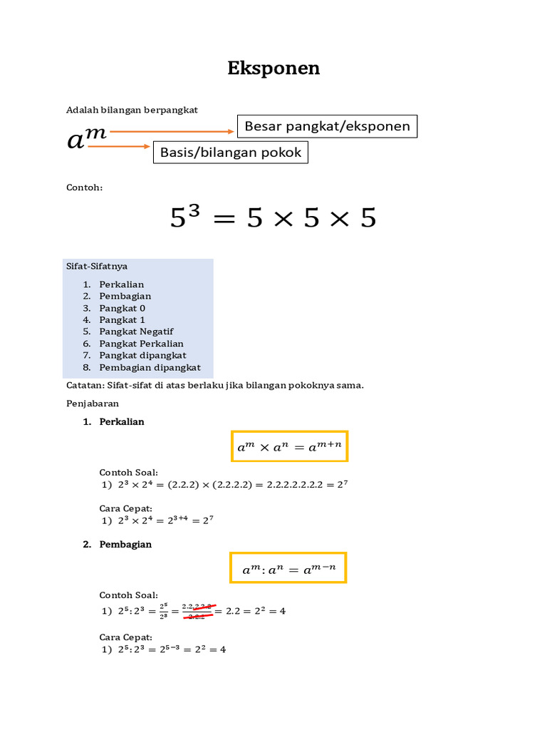 Catatan Eksponen | PDF