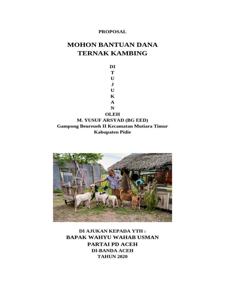 Proposal Ternak Kambing Beureueh Ii | PDF