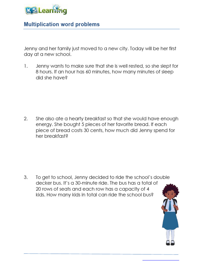 Grade 3 Multiplication Word Problems b3 | PDF