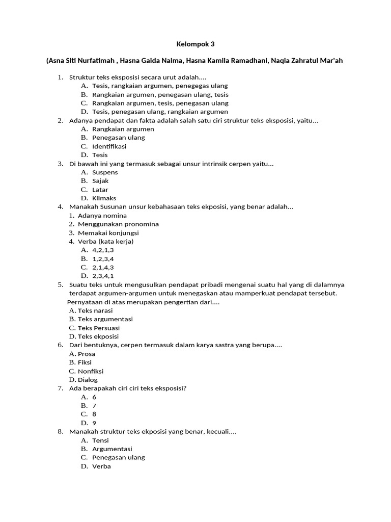 Soal Latihan Ujian | PDF