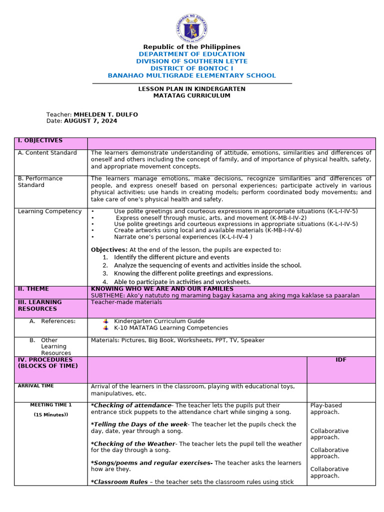 Dulfo Lesson Plan | PDF