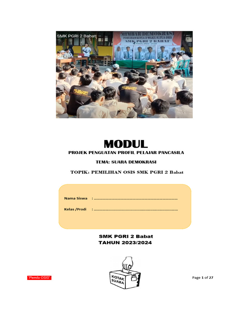 MODUL P5 Pilihan (Suara Demokrasi) | PDF