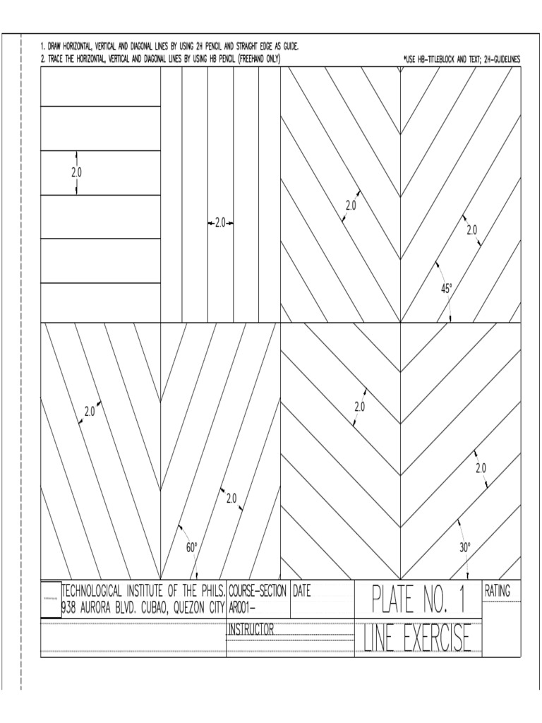 CADD001a PLATE-01 Line Exercise | PDF