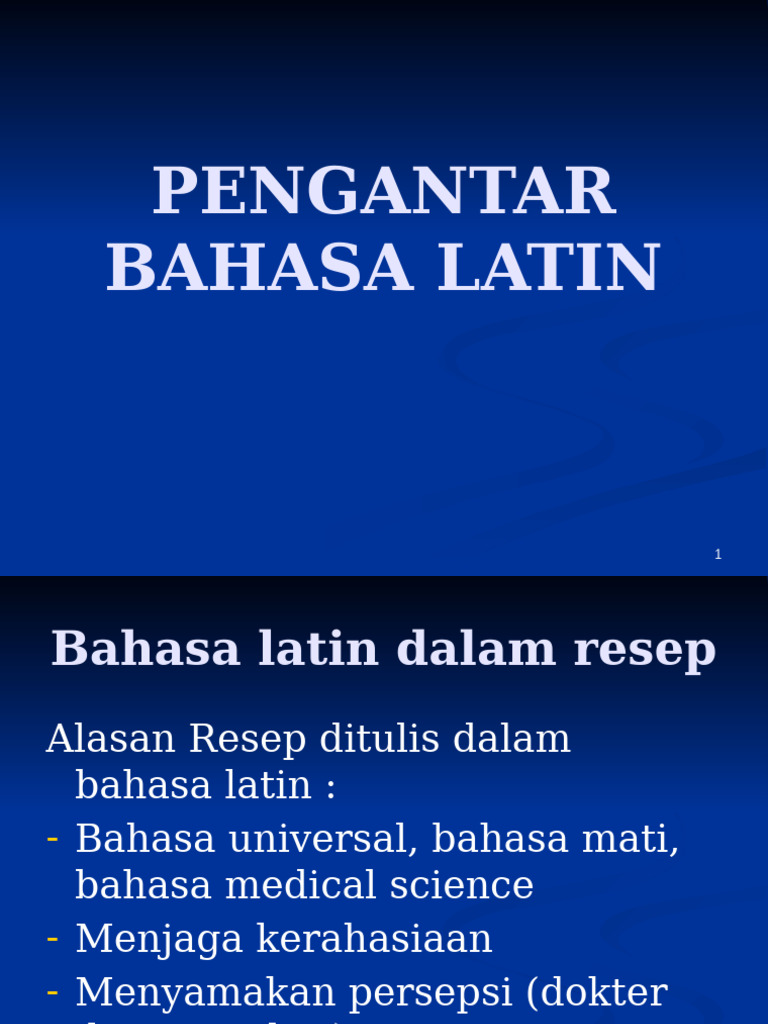 Bahasa Latin Dalam Resep | PDF