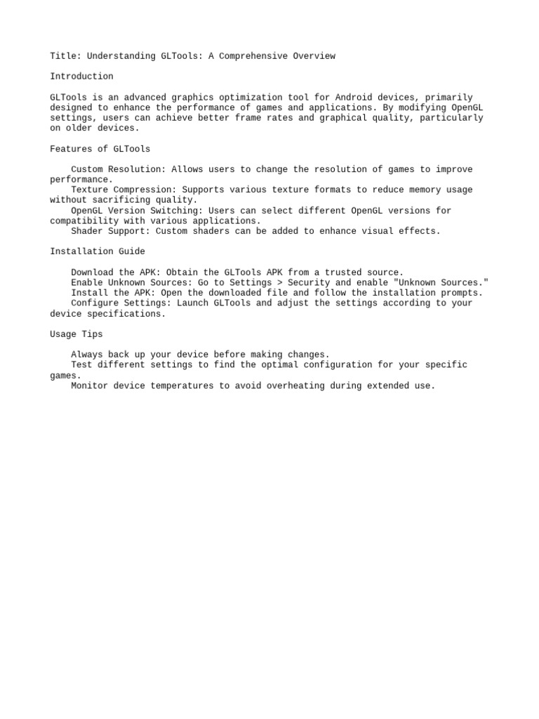 What Is GLtools | PDF