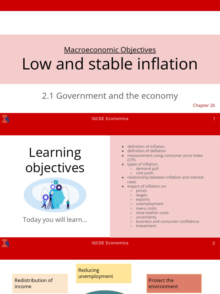 IGCSE Econ 2.1.1b Low and Stable Inflation | PDF