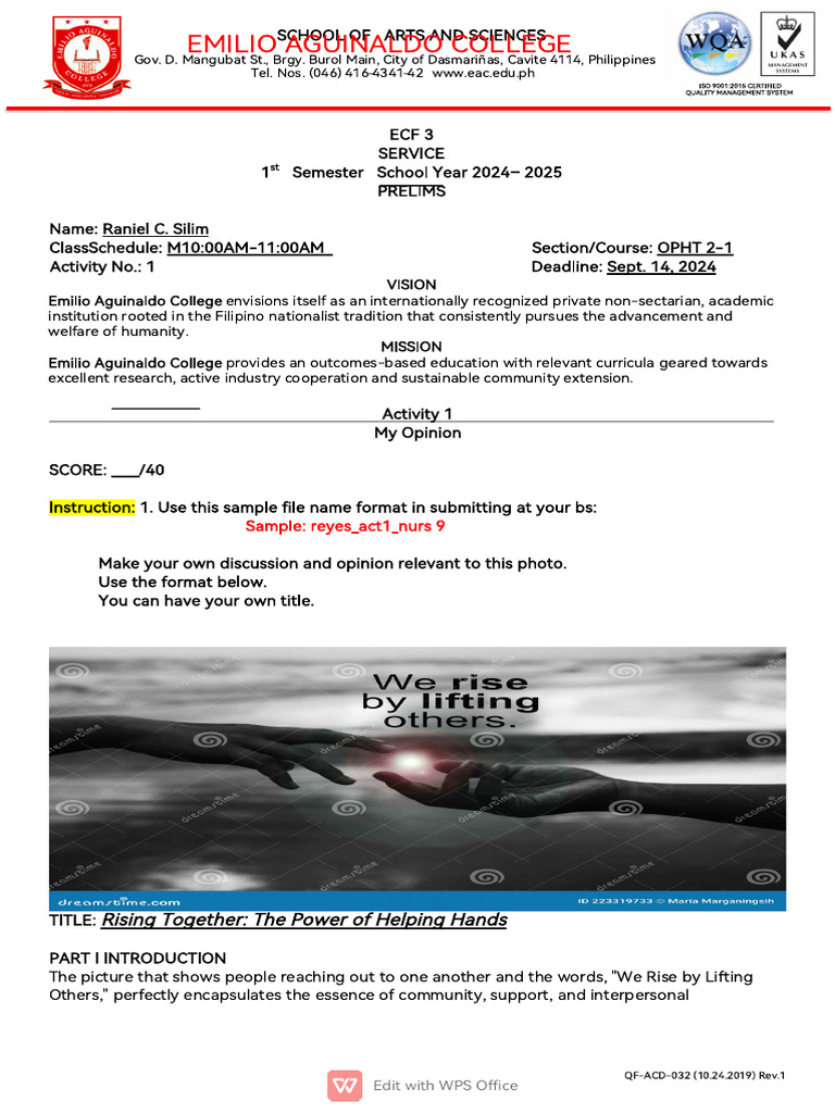 SILIM - Act1 - OPHT 2-1 | PDF