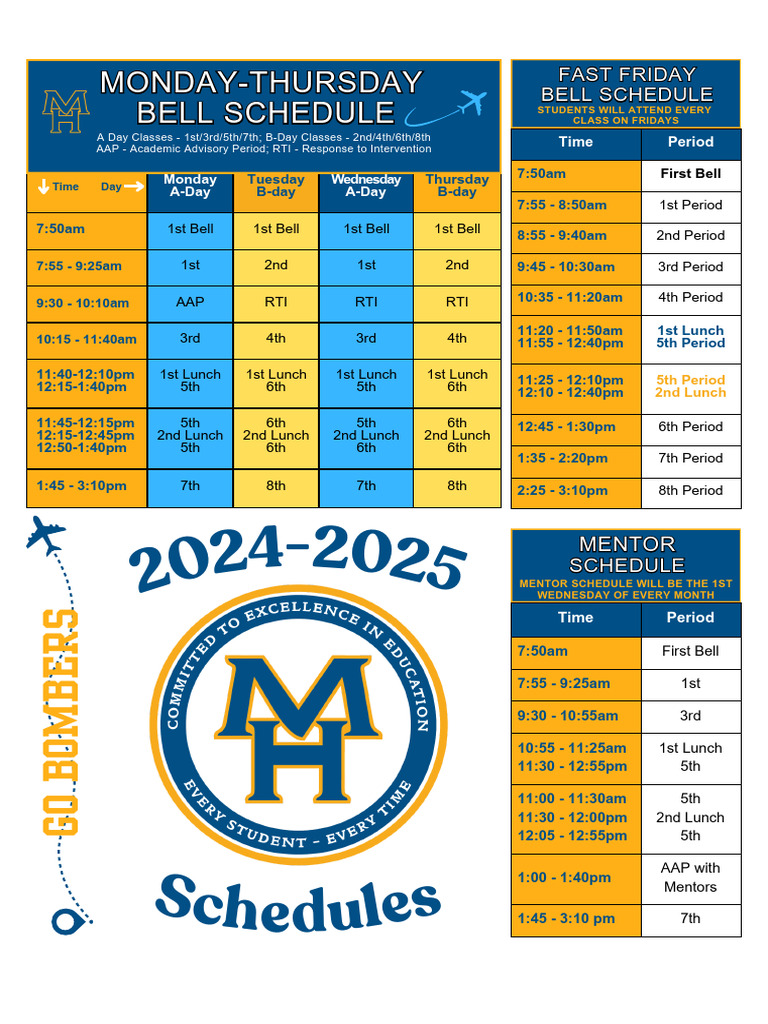 MHHS 2024-25 School Bell Schedule | PDF