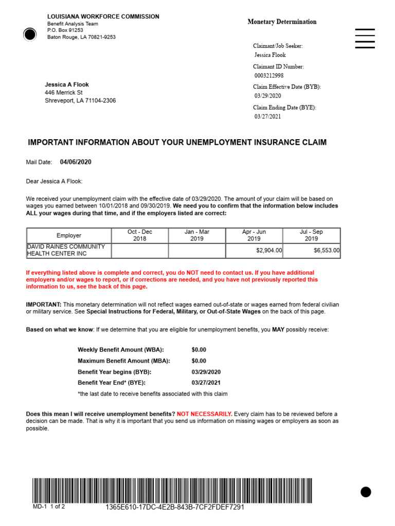 MonetaryDetermination JessicaFlook-544202004055037 | PDF