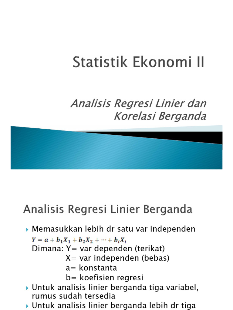 Analisis Regresi Linier Dan Korelasi Berganda | PDF