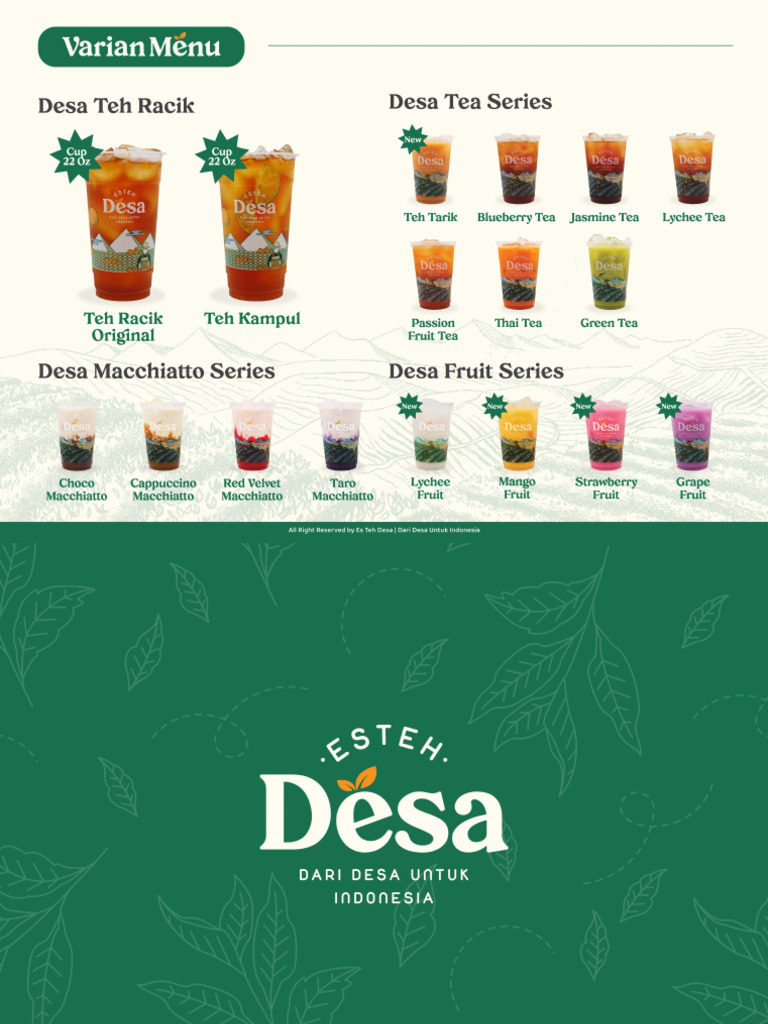 (NEW) Es Teh Desa - Menu | PDF