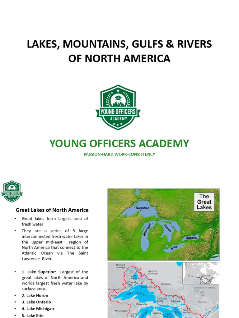 Geography North America Lakes, Straits, Rivers Etc | PDF