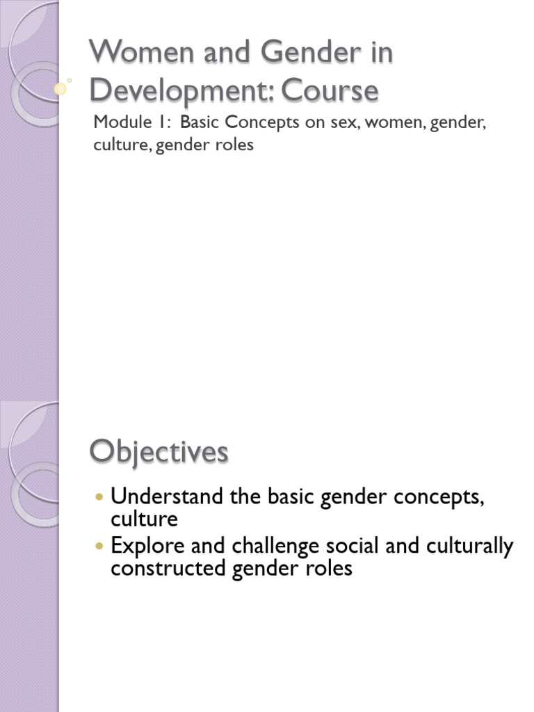 Module 1 - Women and Gender in Development - Revised | PDF