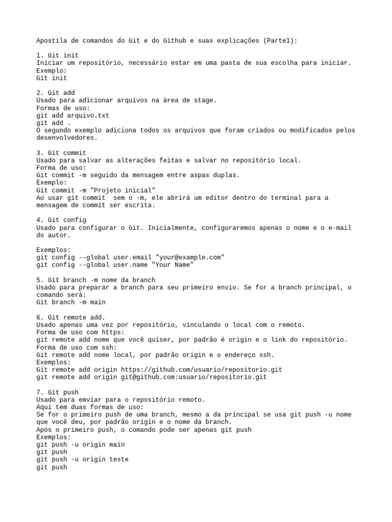 Apostila01 Git Github-Comandos | PDF