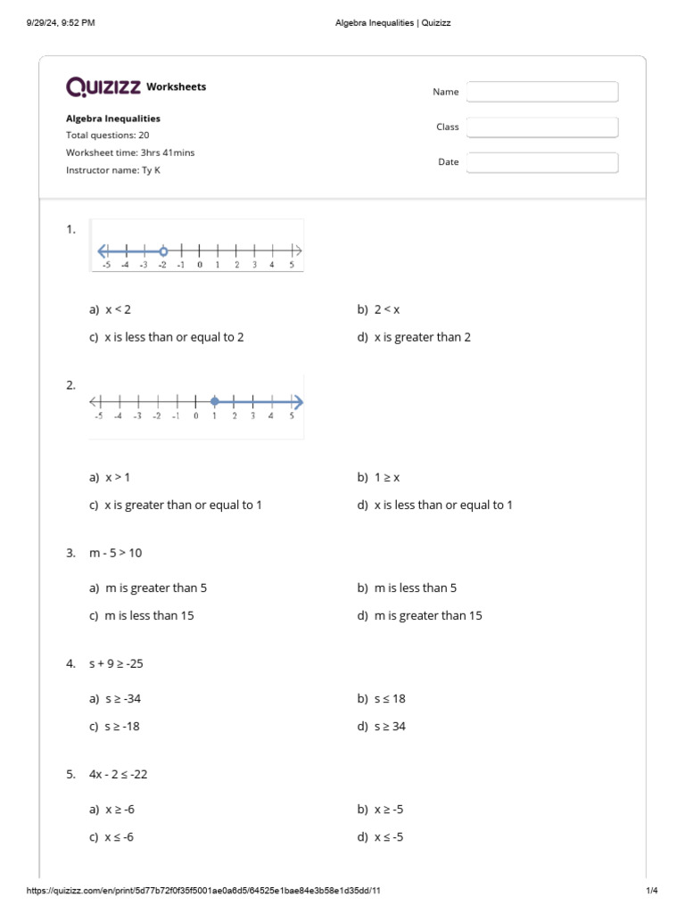 Algebra Inequalities | PDF