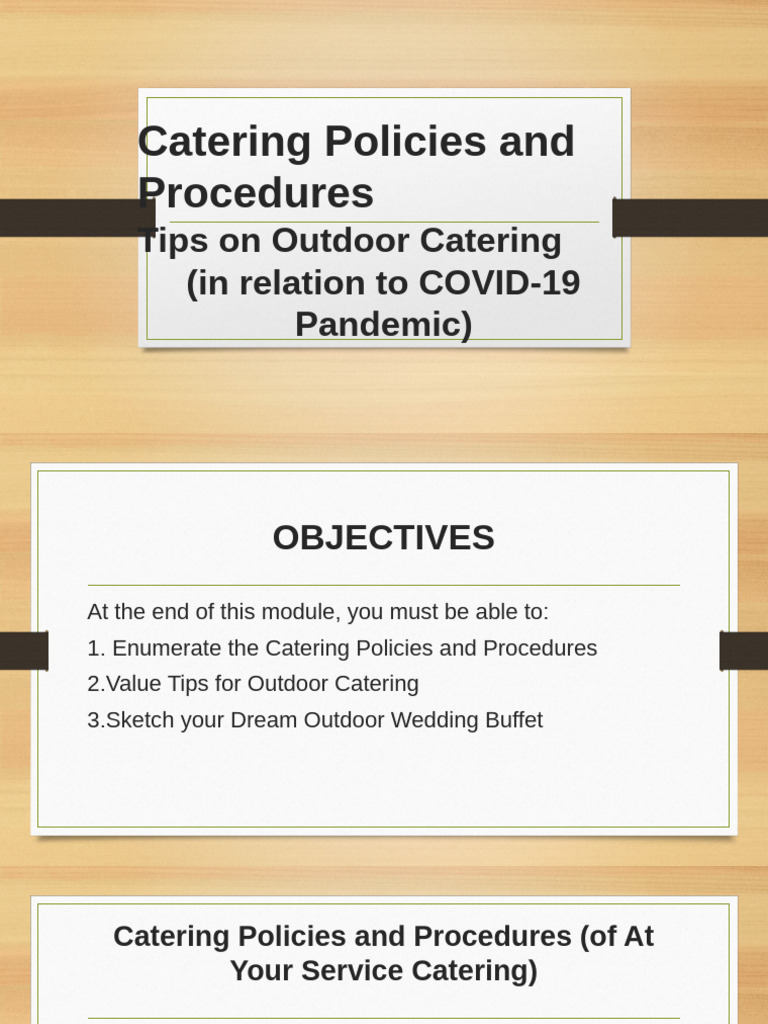 Catering Policies & Procedures | PDF | Fee