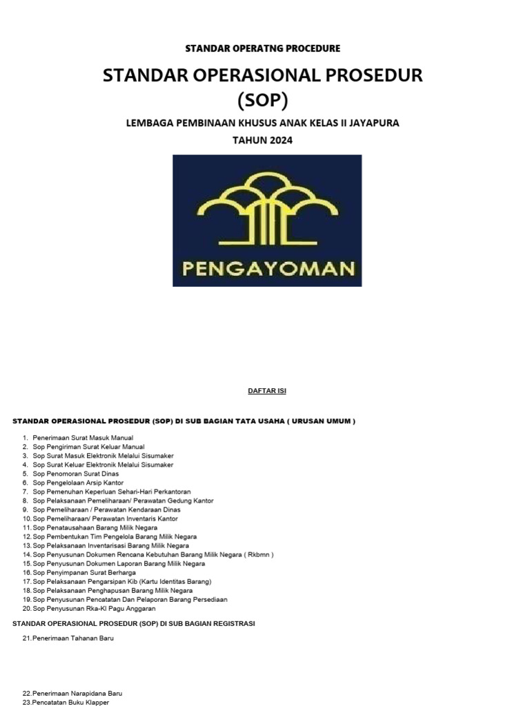 Dokumen SOP Flowchart Dan Grafik Satuan Kerja | PDF