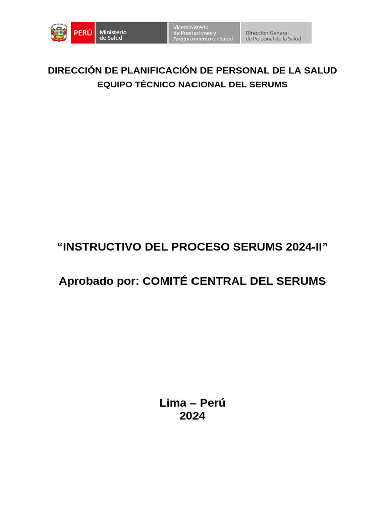 Instructivo Del Proceso Serums 2024 II | PDF