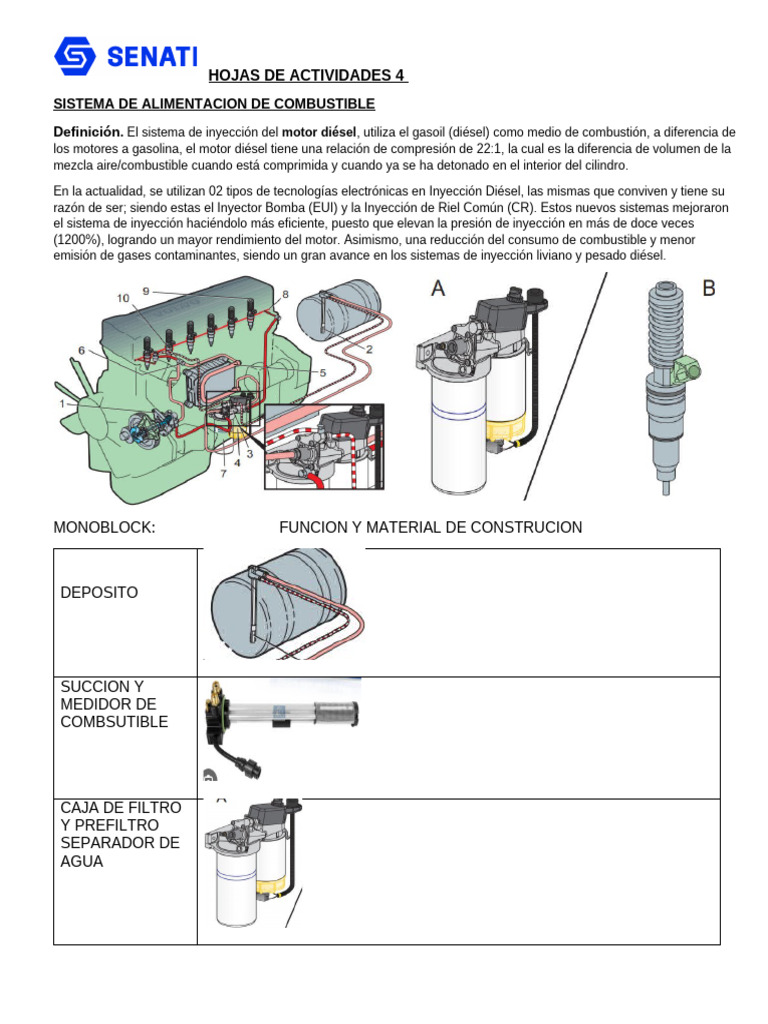 Hojas de Actividades Inyectores Diesel Sem 4 | PDF
