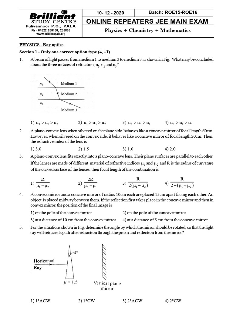 Jee Practice Questions 5 | PDF