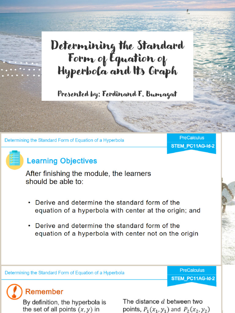 LESSON 1D 2 3 Determining The Standard Form of Equation of Hyperbola ...