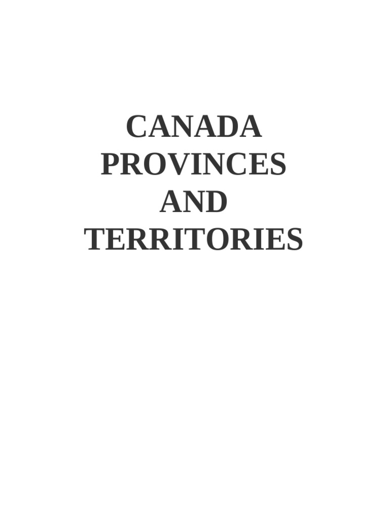 Canada Provincesand Territories Revised | PDF