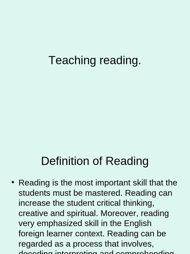 Teaching Reading | PDF