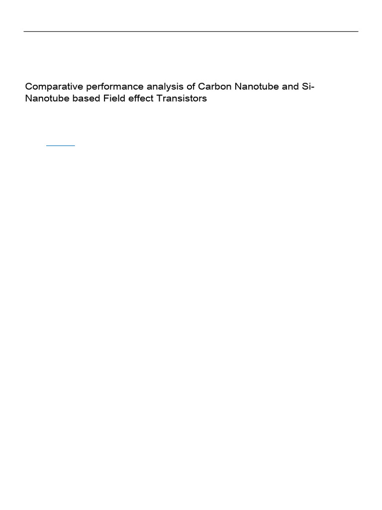 Comparative Performance Analysis Of Carbon Nanotub Pdf