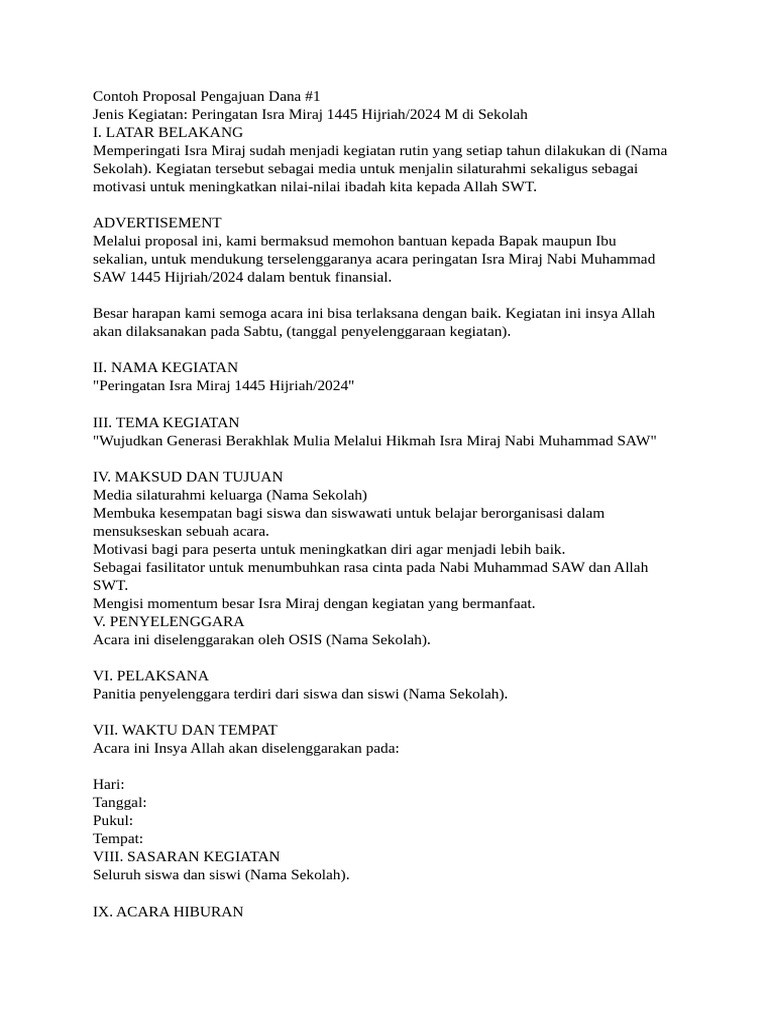 Contoh Proposal Pengajuan Dana | PDF