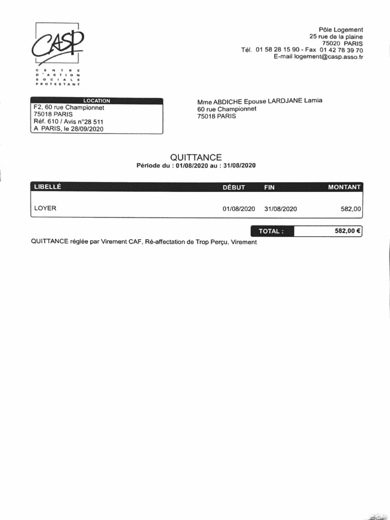 Quittance de Loyer | PDF