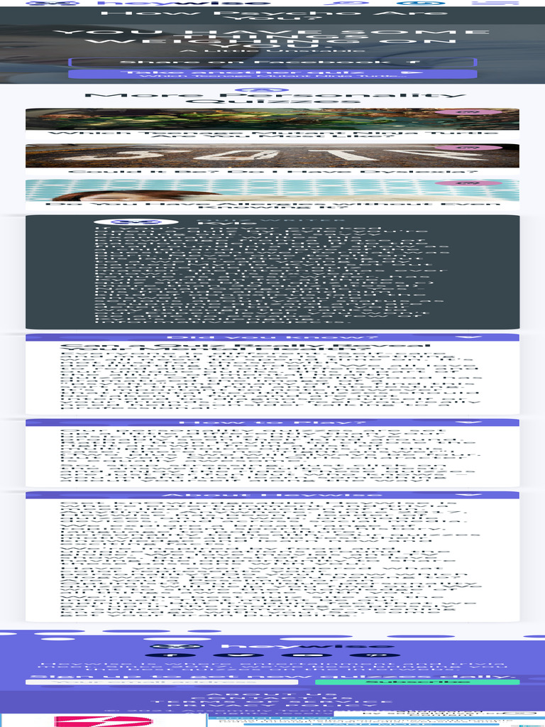 How Psycho Are You - Heywise | PDF