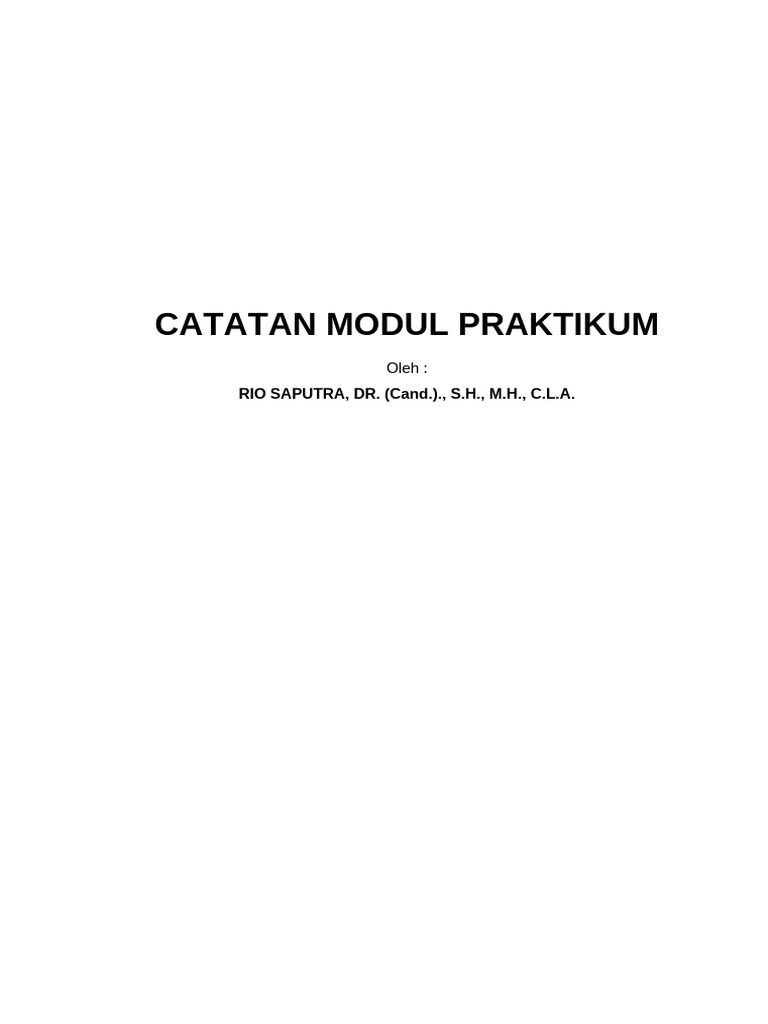 Catatan Modul Praktikum Hukum Acara Perdata | PDF