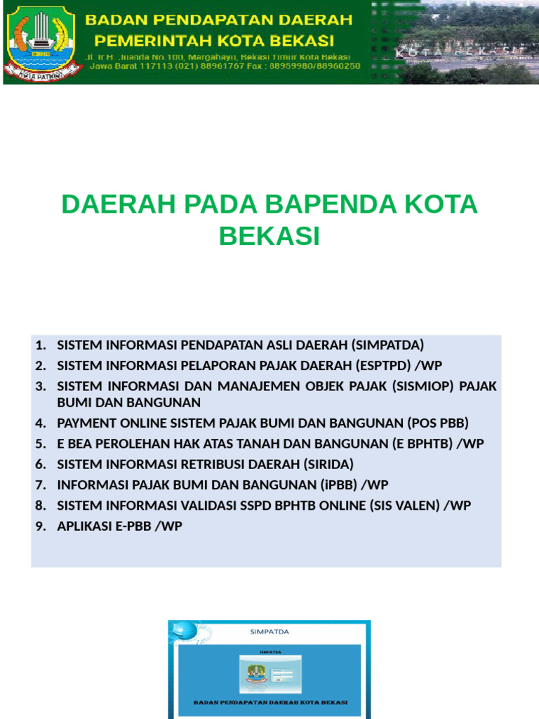 Materi Presentasi Sistem Informasi Bapenda | PDF