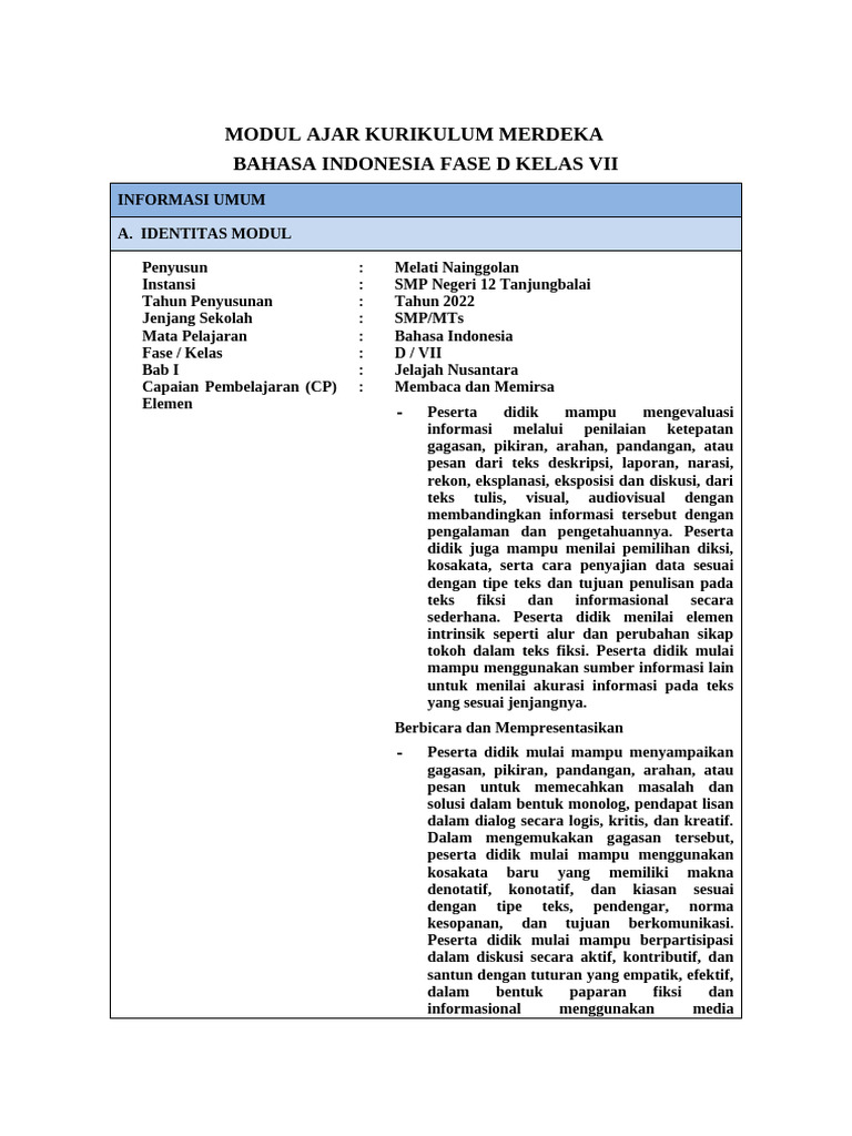Modul Ajar BAB 1 | PDF