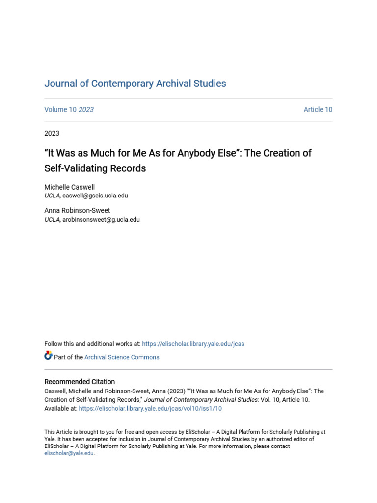 Self-Validating Records | PDF Self-Validating Records | PDF