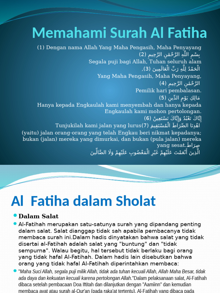 Surah Al Fatiha | PDF