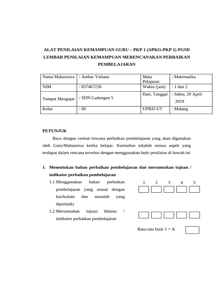 Apkg 1 2 Siklus 1 | PDF