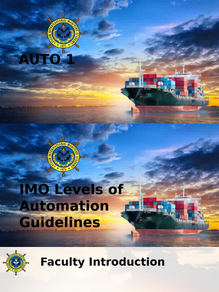 SP01. IMO Levels of Automation Guidelines | PDF
