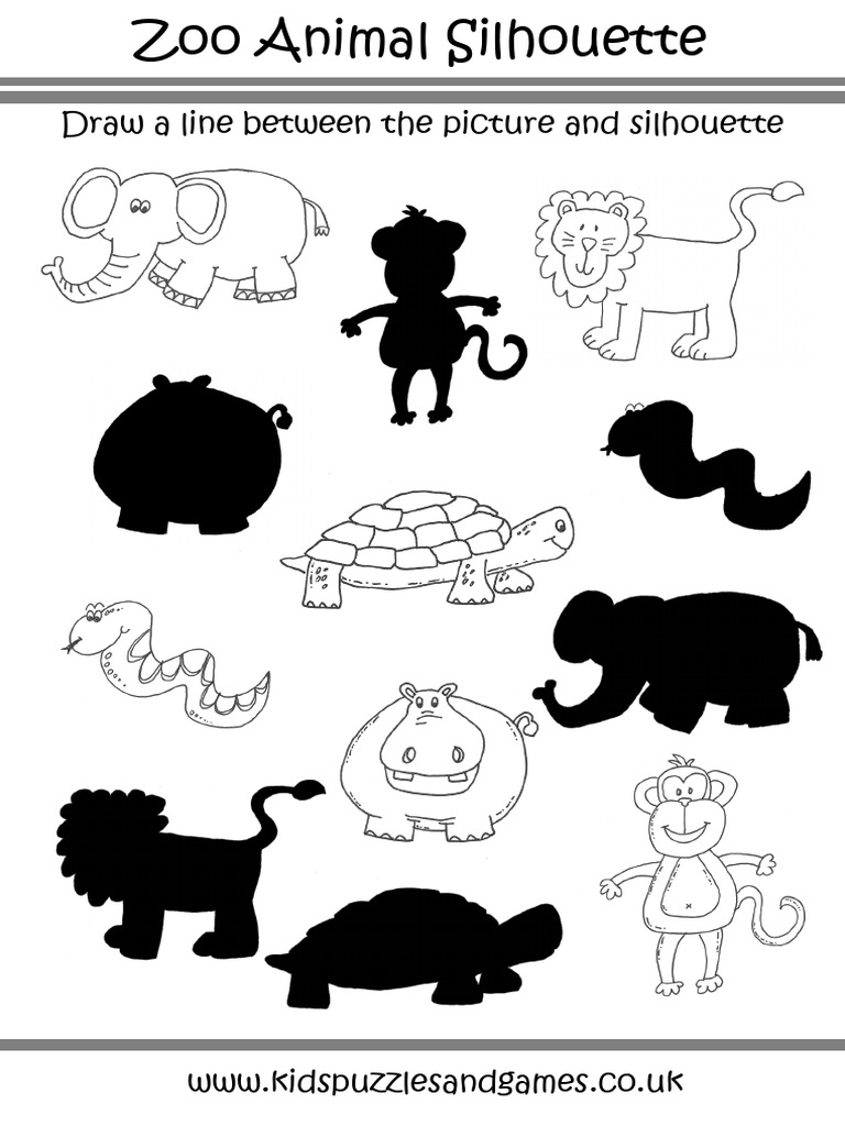Zoo Animal Silhouette Sheet | PDF