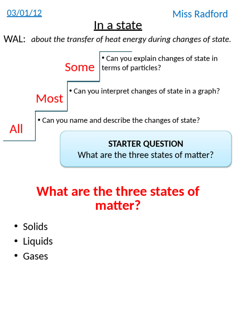 5.4.1 in A State (Changes of State) | PDF | Liquids | Heat