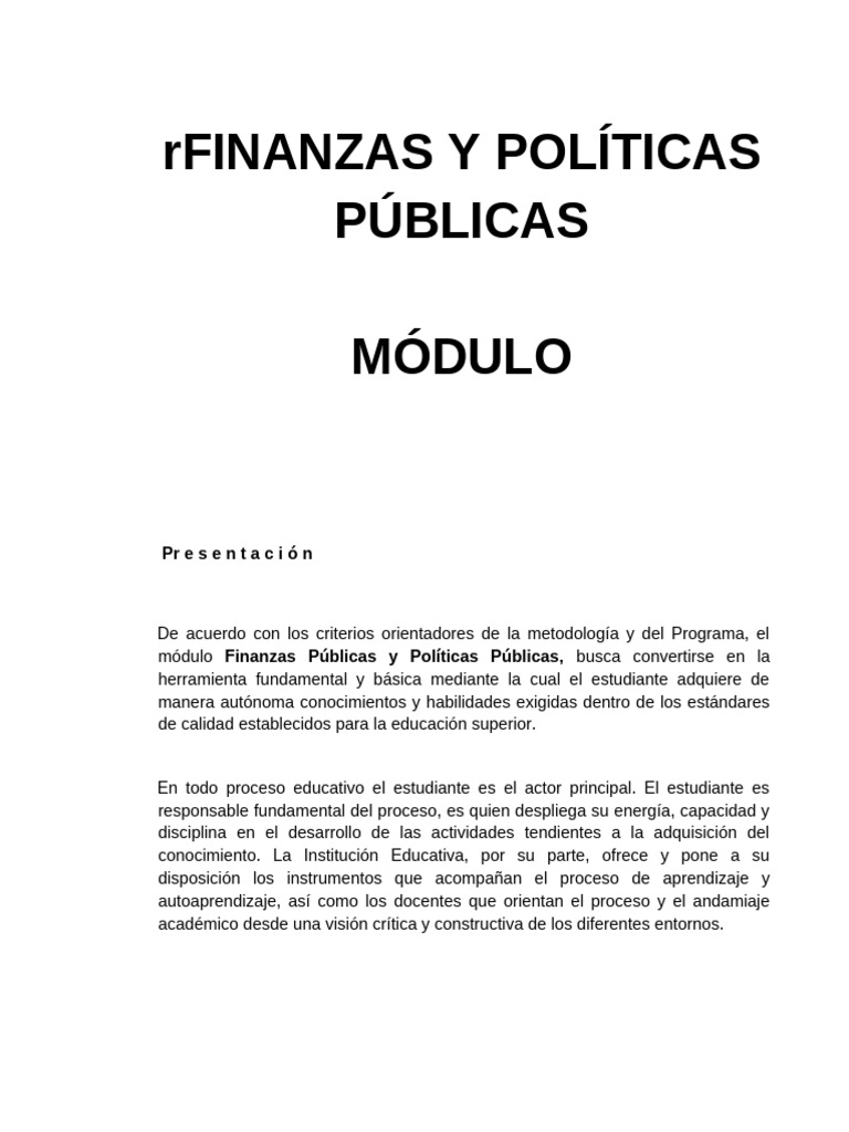 Modulo ESAP - Finanzas Publicas | PDF
