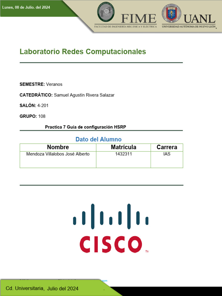 Practica 7 9 3 3 Packet Tracer Hsrp Configuration Guide Es Xl Pdf