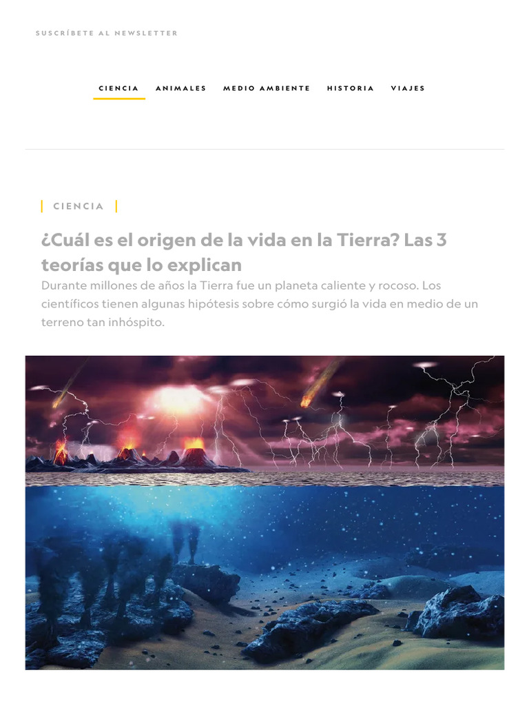 ¿Cuál Es El Origen de La Vida en La Tierra? Las 3 Teorías Que Lo ...