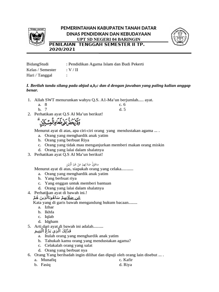 Soal KLS 5 2021 | PDF