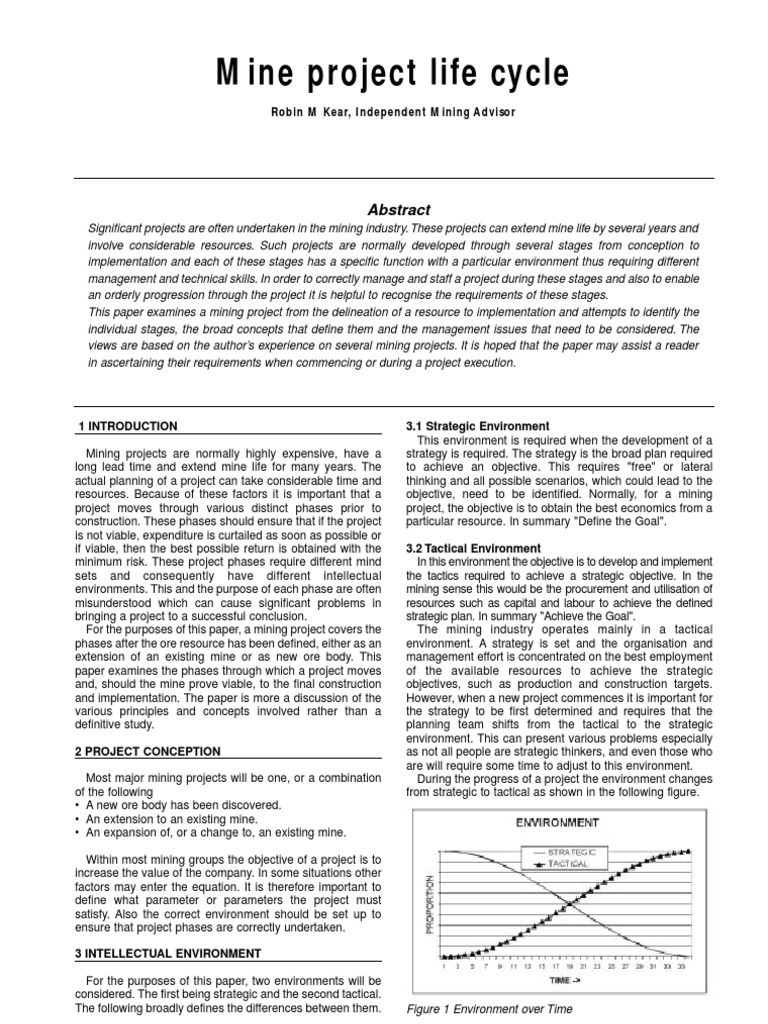 Kear 2004 - Mine Project Life Cycle | PDF | Internal Rate Of Return ...