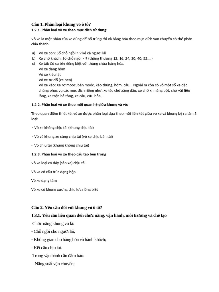 Thi khung vỏ ô tô | PDF