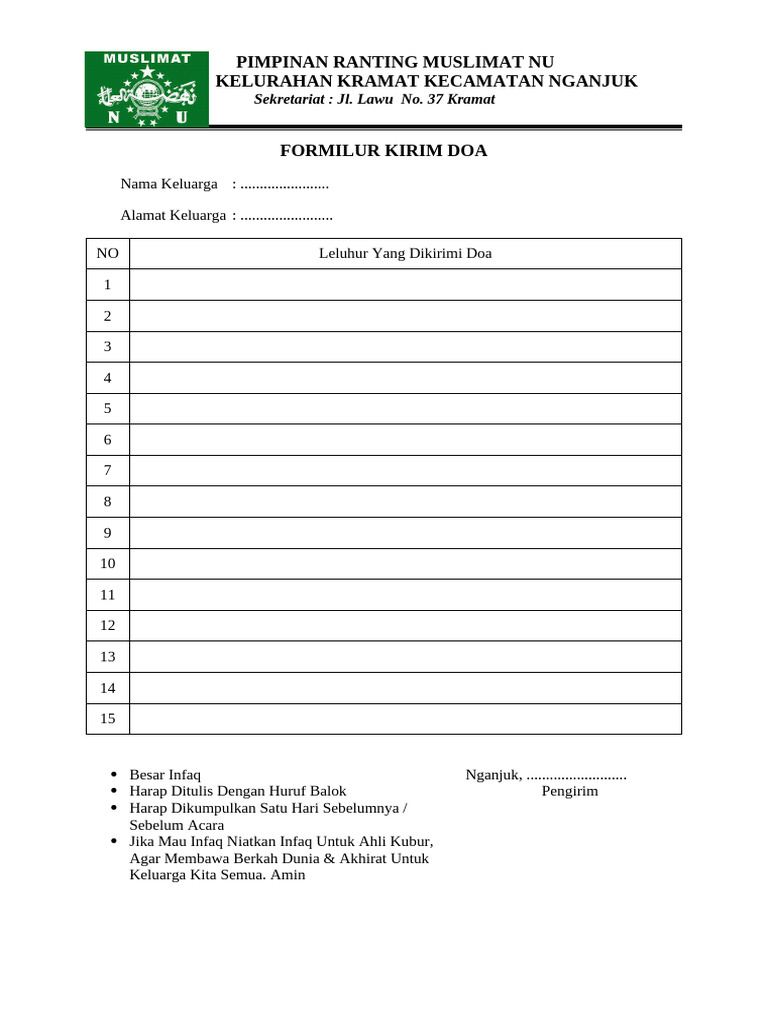 Kartu Kirim Doa | PDF