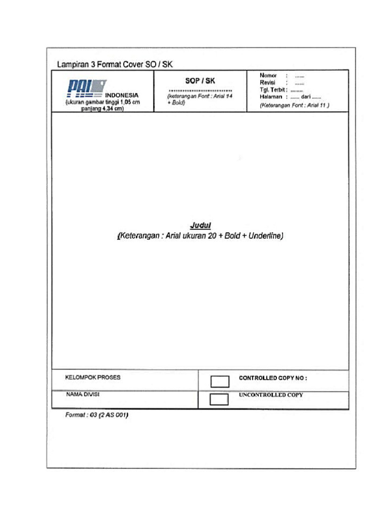 SOP Susunan Dokumen Standar | PDF