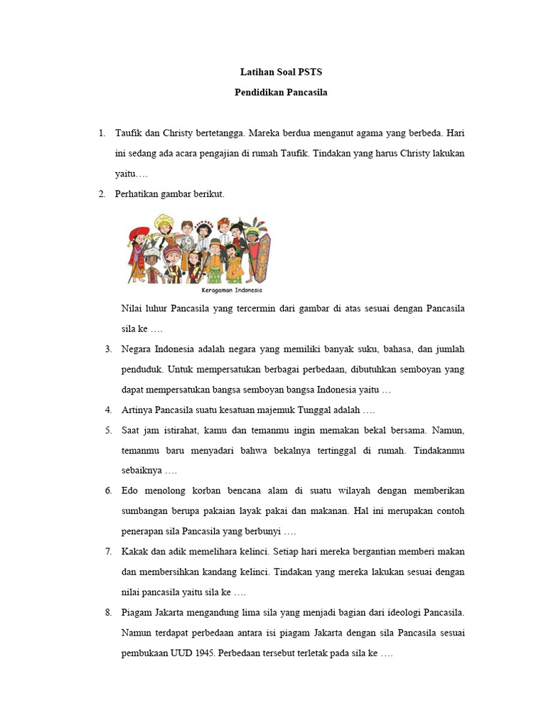 LatSo PSTS Pend Pancasila | PDF